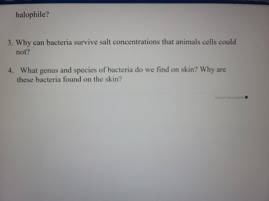 Solved Halotolerant: these are organism that can tolerate | Chegg.com