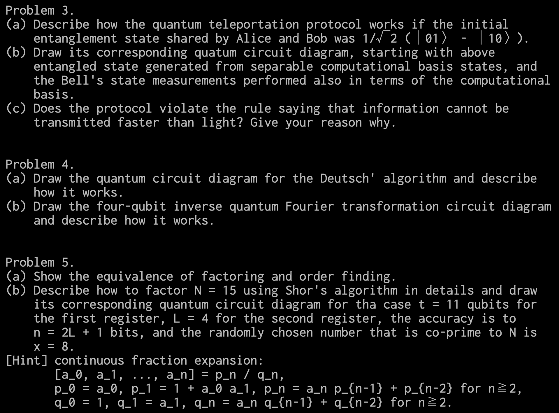(a) Describe what the quantum no-cloning theorem is, | Chegg.com