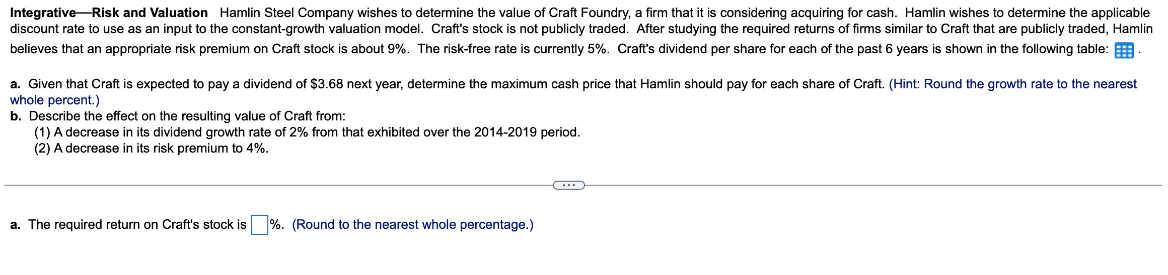 Solved Integrative—Risk and Valuation Hamlin Steel Company | Chegg.com