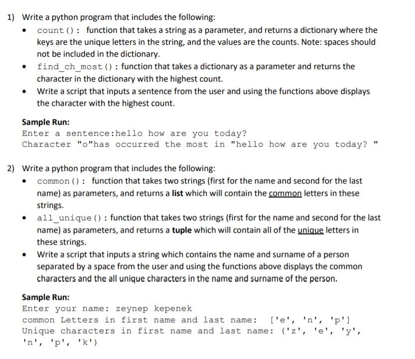 Solved In all_unique you should get all characters to write | Chegg.com