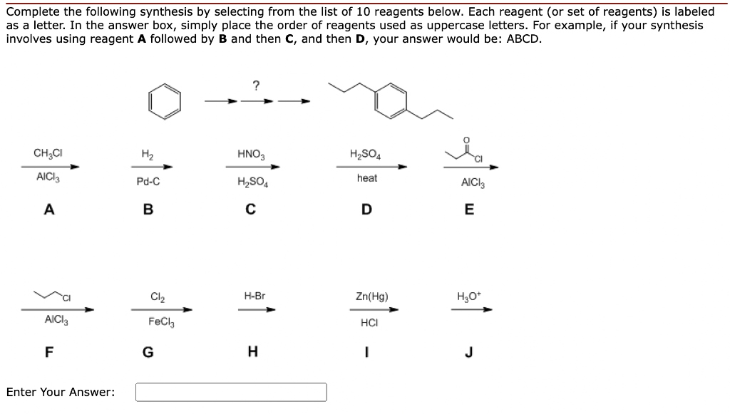 Solved Complete the following synthesis by selecting from | Chegg.com