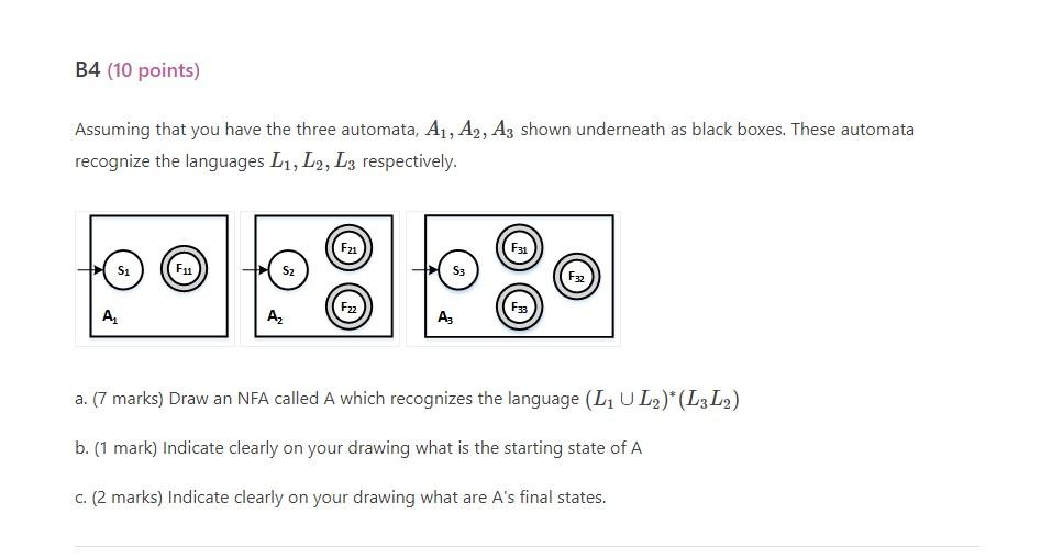 Solved B4 (10 points) Assuming that you have the three | Chegg.com