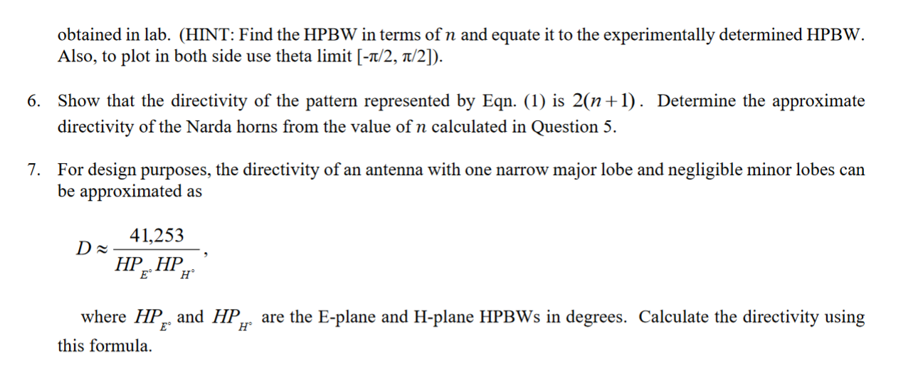 1. Plot the normalized amplitude pattern (field | Chegg.com