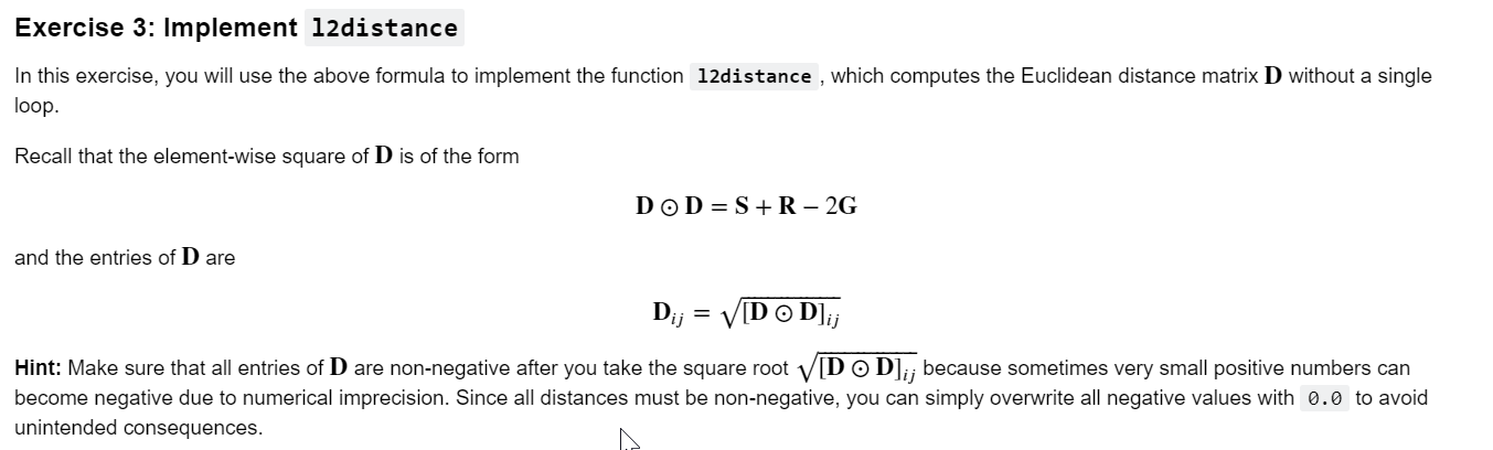 Solved Exercise 3: Implement 12distance In this exercise, | Chegg.com Solved Exercise 3: Implement 12distance In this exercise, | Chegg.com