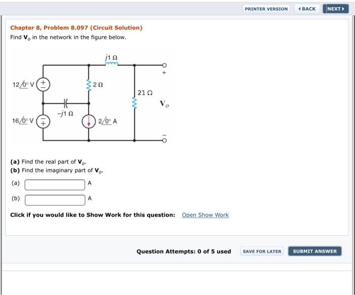 Solved PRINTER VERSION BACK NEXT Chapter 8, Problem 8.097 | Chegg.com