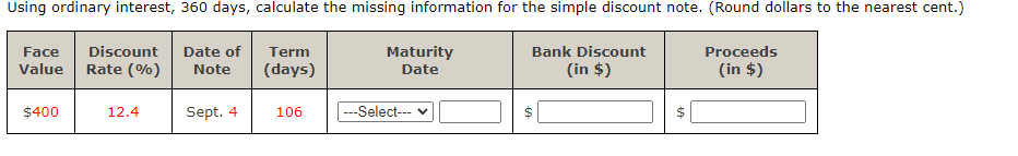 Solved Using ordinary interest, 360 days, calculate the | Chegg.com