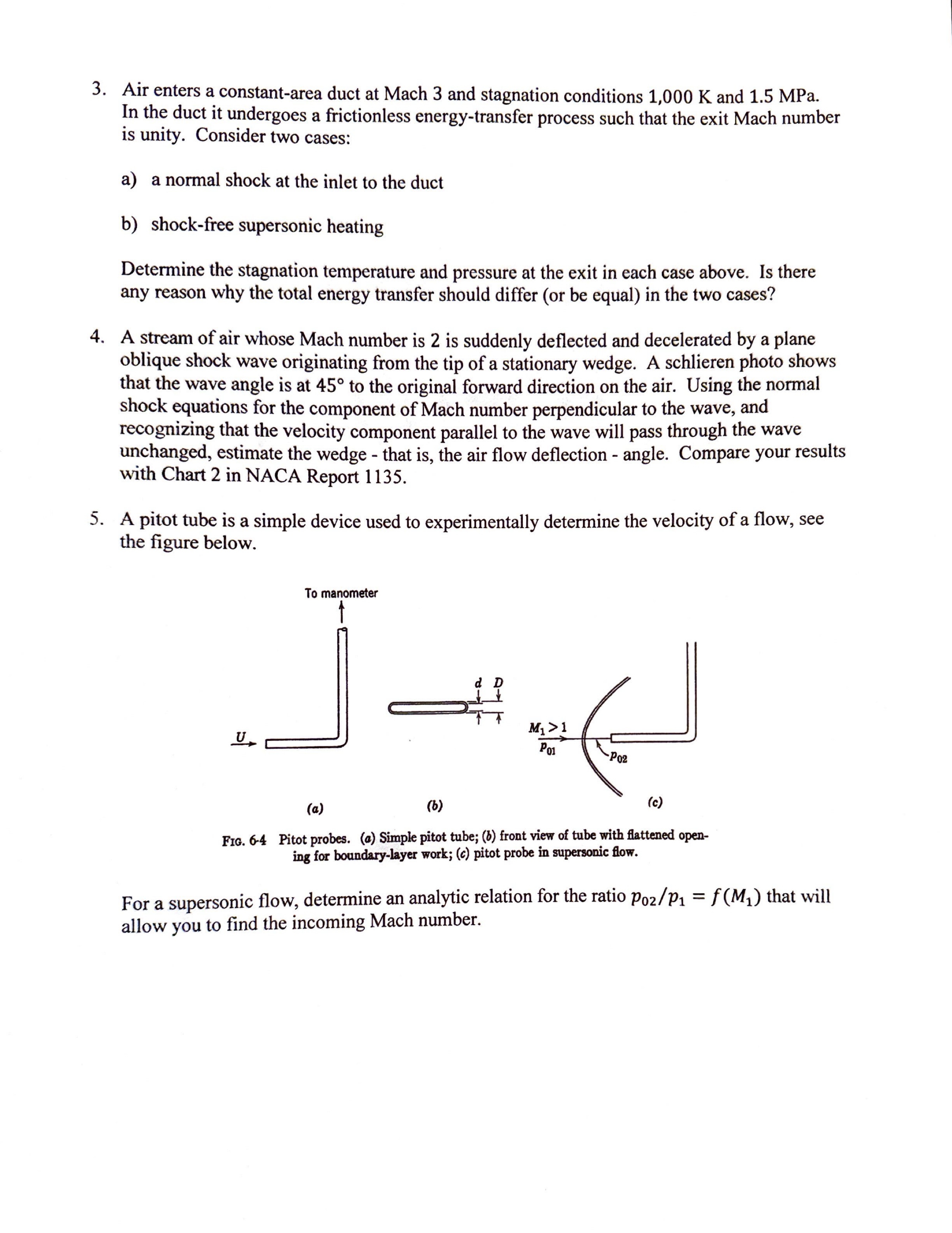 Solved For non-isentropic constant-area flow with stagnation | Chegg.com