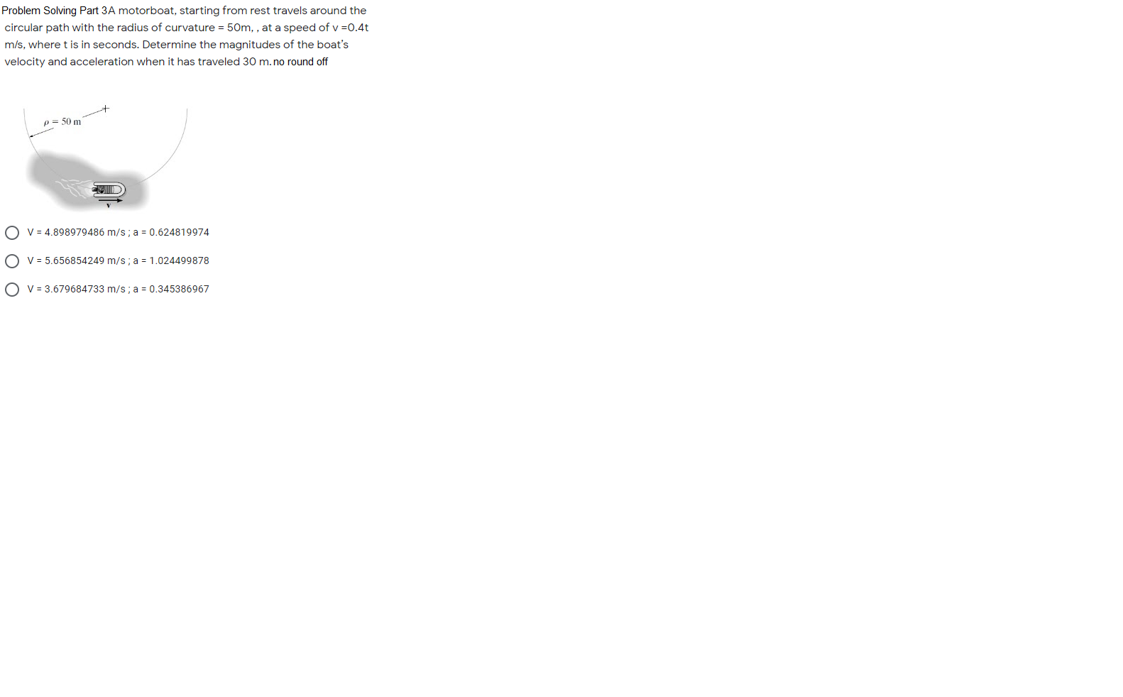 Solved Problem Solving Part 3A motorboat, starting from rest | Chegg.com