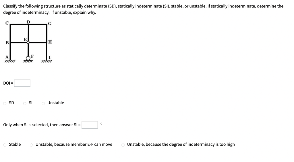Solved Classify the following structure as statically | Chegg.com