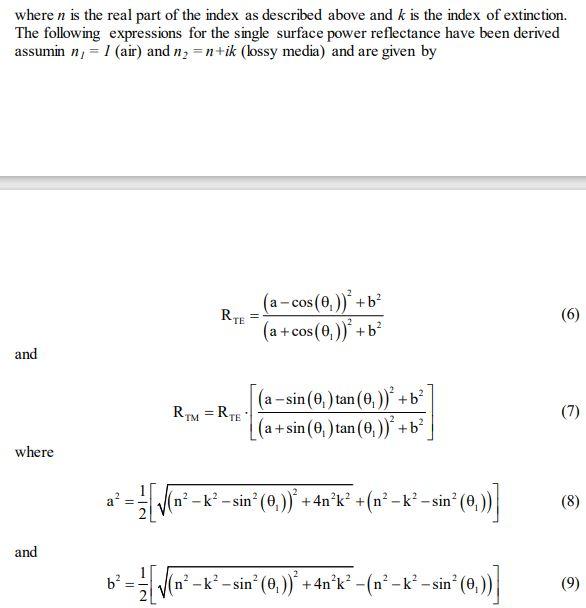 Solved 2. Fresnel Equations The Fresnel equations are | Chegg.com
