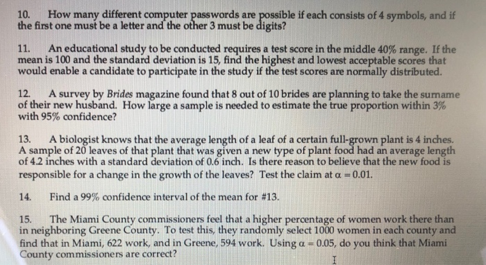 Solved 10. How many different computer passwords are | Chegg.com