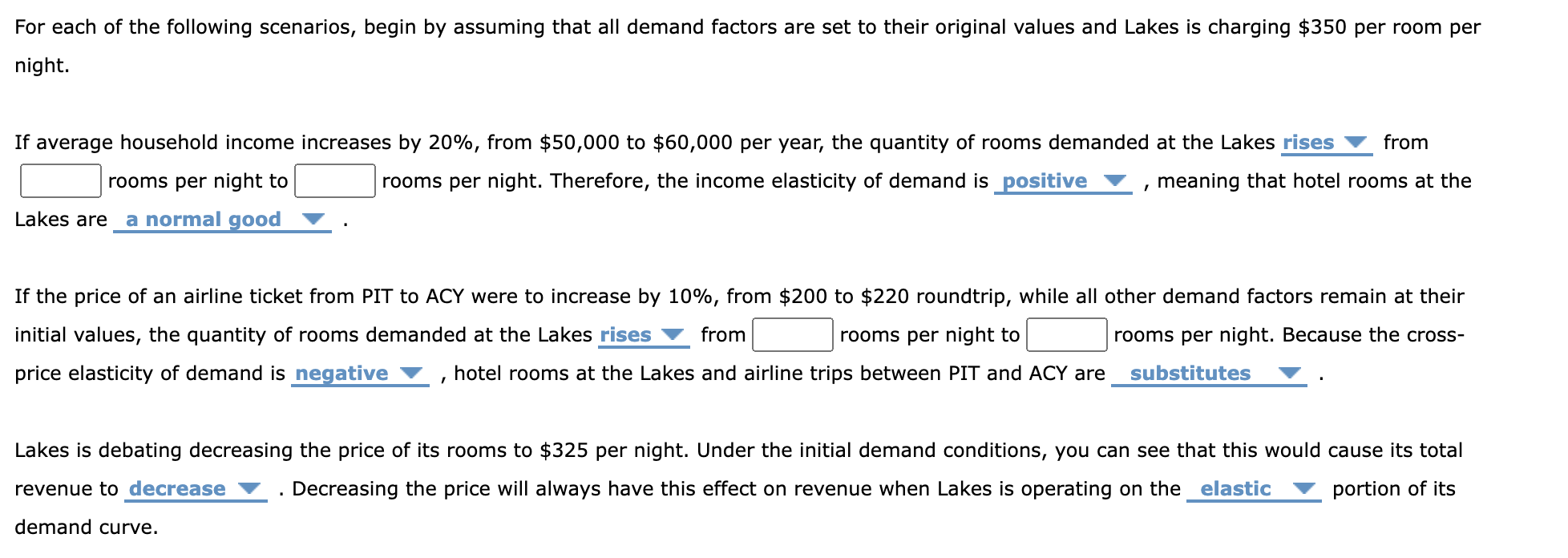 Solved 9. Application: Elasticity and hotel rooms The | Chegg.com