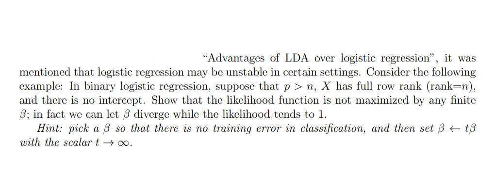 Solved "Advantages of LDA over logistic regression", it was | Chegg.com
