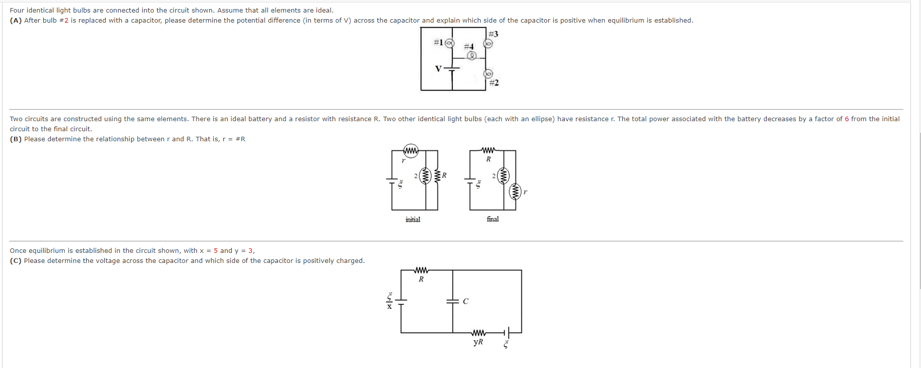 Solved Four identical light bulbs are connected into the | Chegg.com