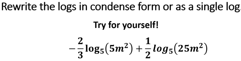 Solved Rewrite the logs in condense form or as a single log. | Chegg.com