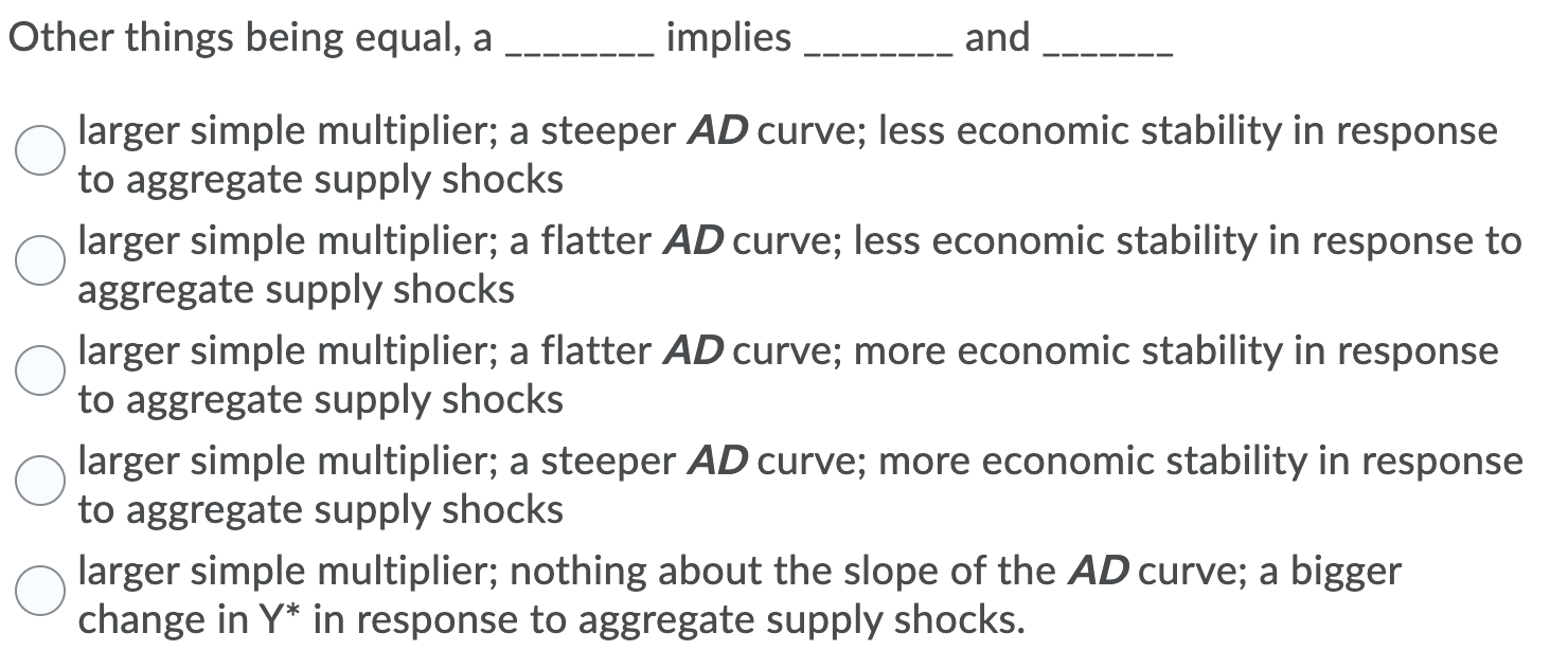 Solved Other things being equal, a implies and larger simple | Chegg.com