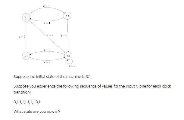 Solved Suppose the initial state of the machine is S1. | Chegg.com