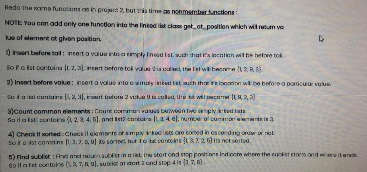 Solved Redo the same functions as in project 2, but this | Chegg.com