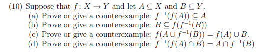Solved (10) ﻿Suppose that f:x→Y ﻿and let Asubex and | Chegg.com