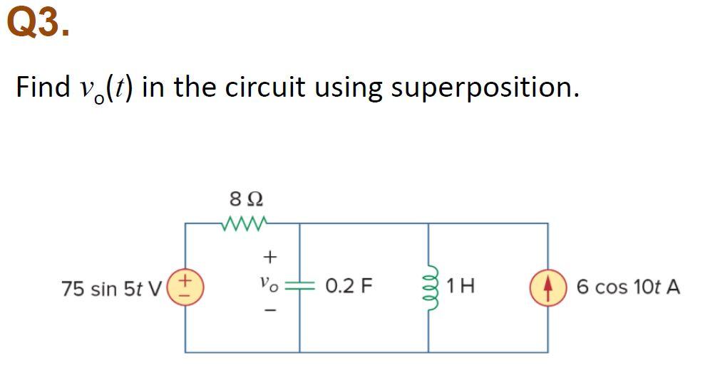 Solved Q3. Find v.(t) in the circuit using superposition. | Chegg.com