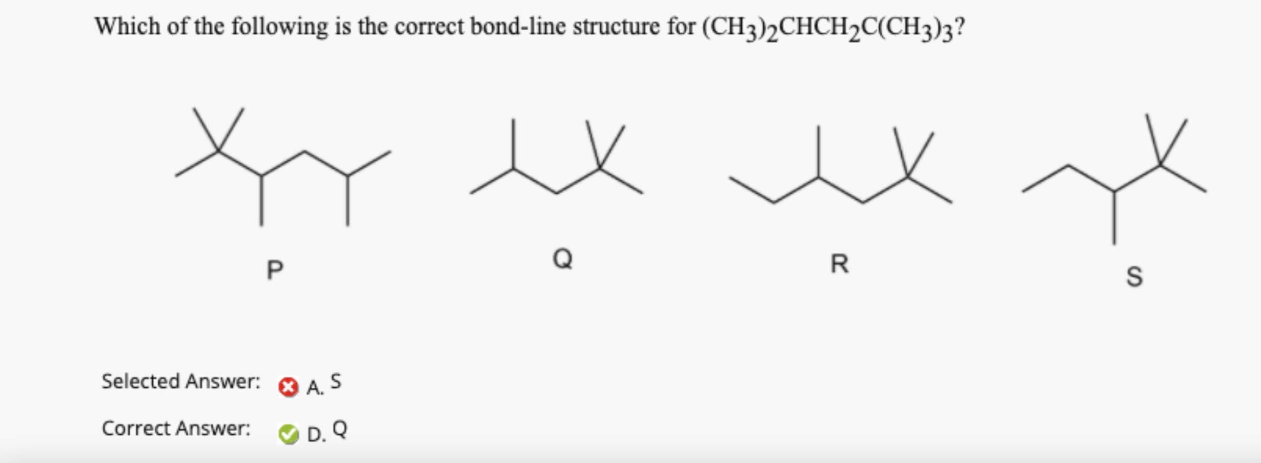 Solved Which of the following is the correct bond-line | Chegg.com
