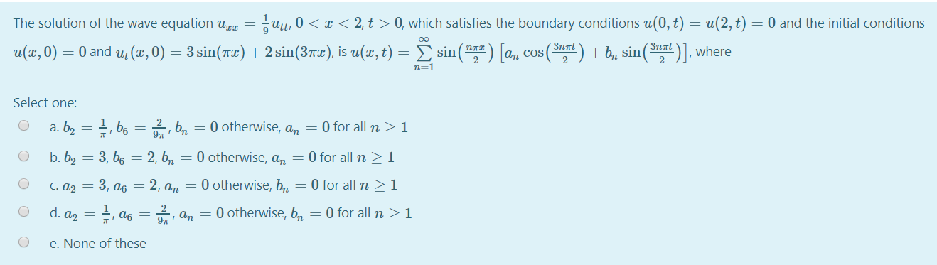 Solved The solution of the wave equation Uzz = 1 Utt, 0