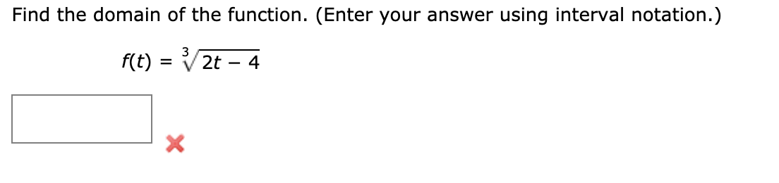 Solved Find the domain of the function. (Enter your answer | Chegg.com