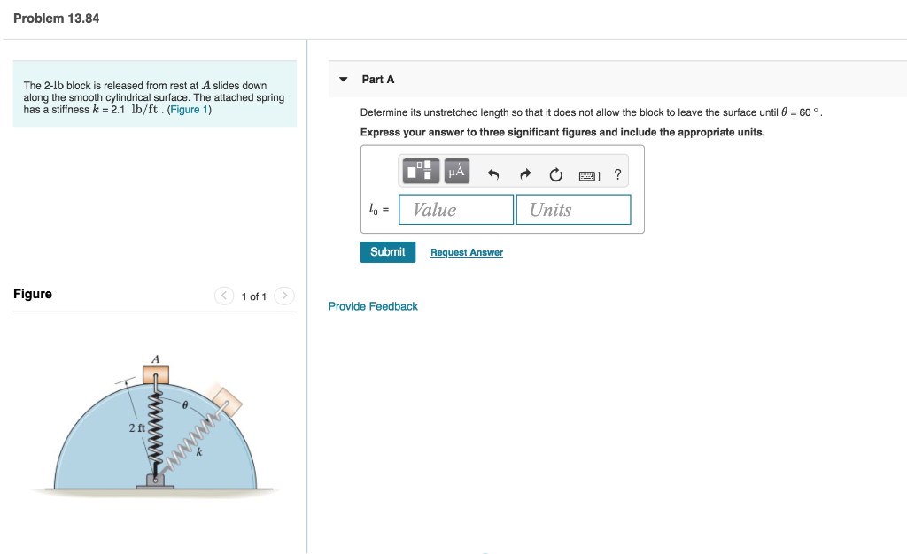 Solved Problem 13.84 Part A The 2-lb block is released from | Chegg.com