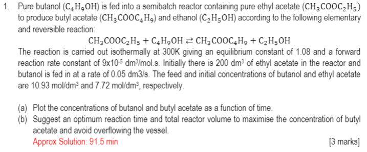 Chemical Engineering Problem! (Chemical | Chegg.com