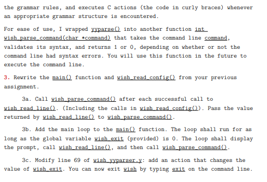 Solved Parsing Commands In this assignment, you are to | Chegg.com