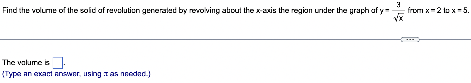 Solved 3 Find the volume of the solid of revolution | Chegg.com