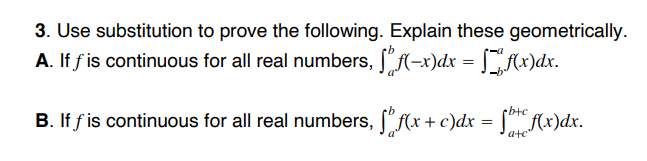 Solved 3. Use substitution to prove the following. Explain | Chegg.com
