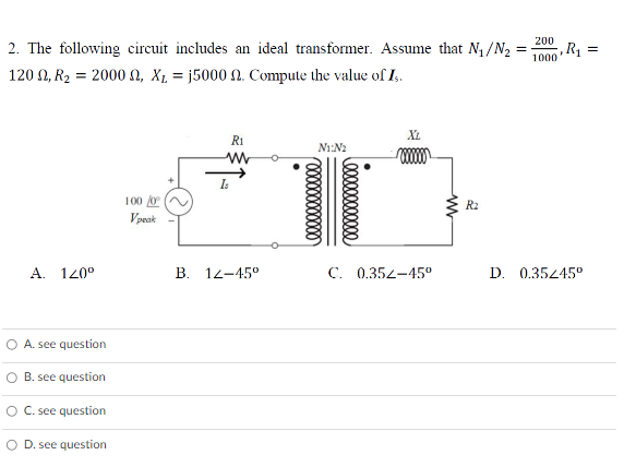 Solved The following circuit includes an ideal transformer. | Chegg.com
