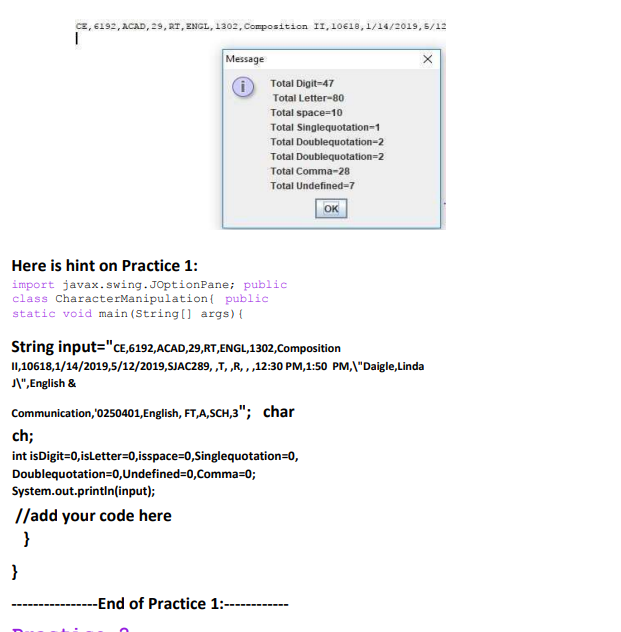 Solved Practice 1 Given the following program | Chegg.com