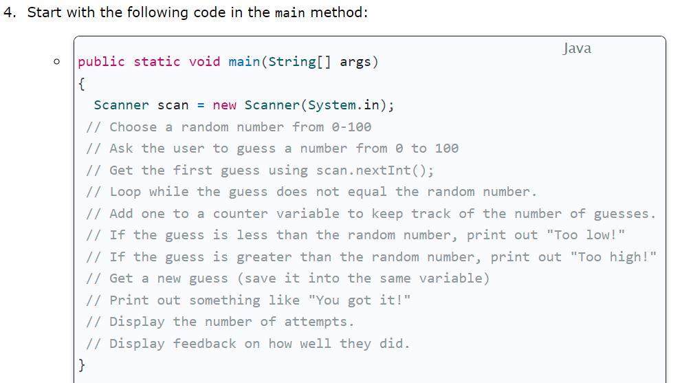 Solved 4. Start with the following code in the main method: | Chegg.com