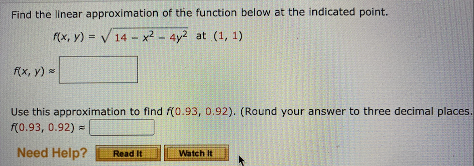 Solved Find the linear approximation of the function below | Chegg.com
