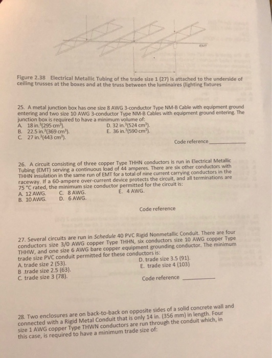 Solved Applied Electricity NEC worksheet t hree Copper | Chegg.com
