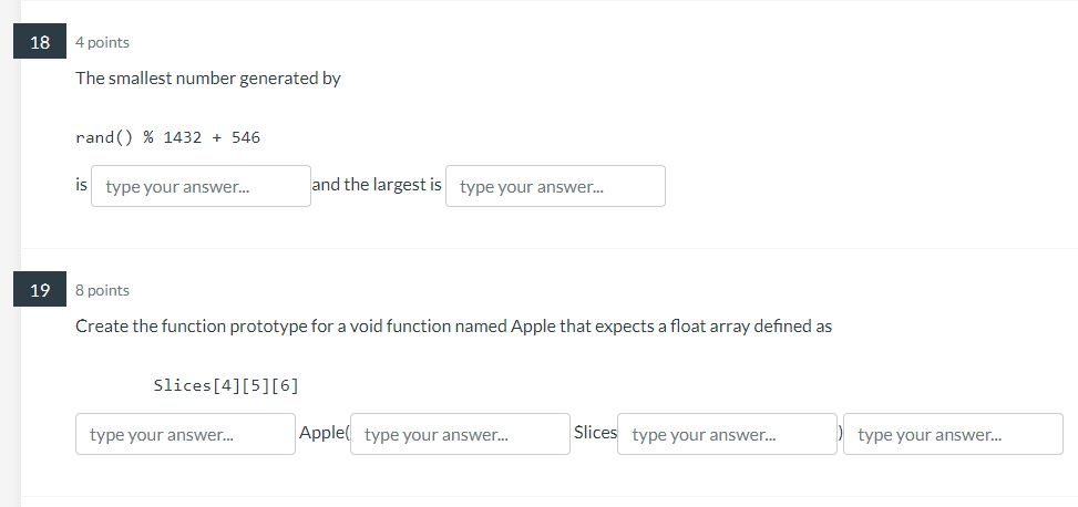 Solved 4 points The smallest number generated by rand() | Chegg.com