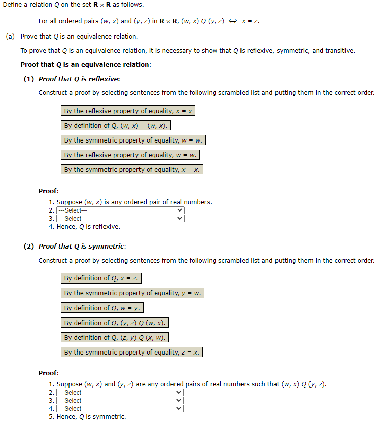 Solved Define A Relation Q On The Set Rx R As Follows For
