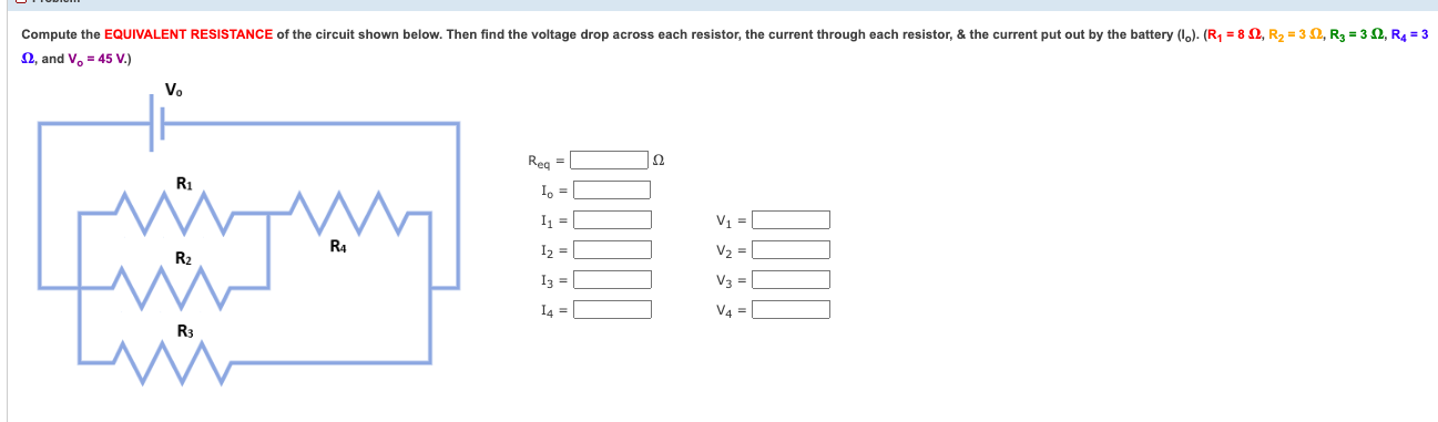 Solved Ω, and V0=45 V.) ReqI0I1I2I3I4======ΩV2=V3=V1=V4= | Chegg.com
