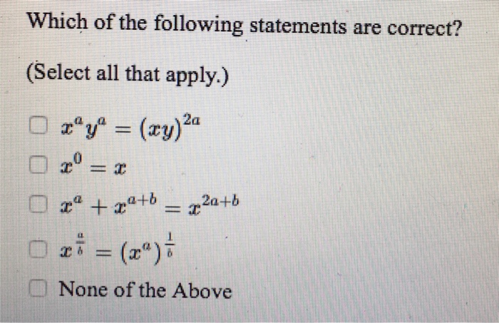 Solved Which of the following statements are correct? | Chegg.com