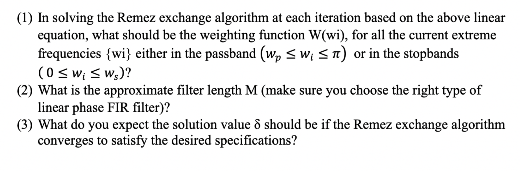 We are to design an optimal “highpass” FIR | Chegg.com