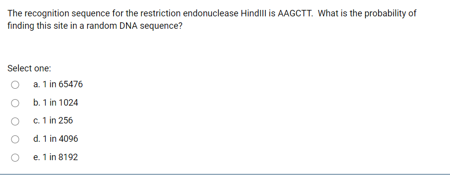 Solved The recognition sequence for the restriction | Chegg.com