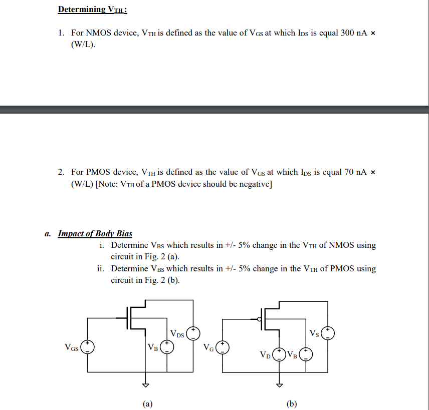 Solved Determining Vт世:For NMOS device, VTH ﻿is defined as | Chegg.com