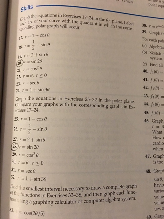 Solved Graph the equations Exercises 17-24 in the theta_r | Chegg.com