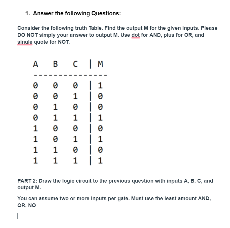 Solved Answer the following Questions:Consider the following | Chegg.com