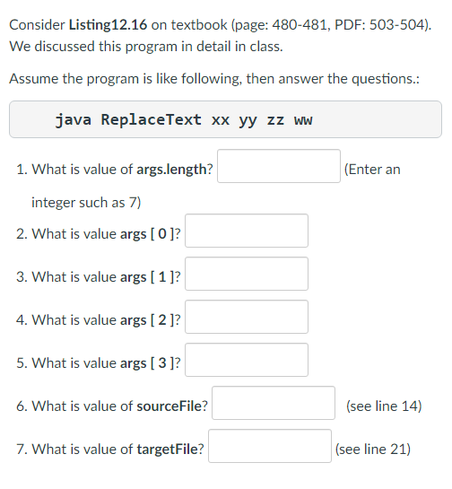 Solved LISTING 12.16 ReplaceText.java 1 import java.io.*; 2 | Chegg.com
