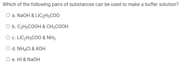 Solved Which of the following pairs of substances can be | Chegg.com