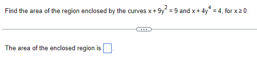 Solved Find the area of the region enclosed by the curves | Chegg.com