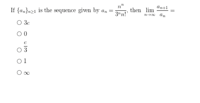 Solved If {an}n21 is the sequence given by an = then lim | Chegg.com